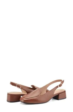 Easy Spirit Farida Slingback Pump With Square Toe - Medium Brown