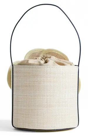 Topshop Gino Flower Straw Shoulder Bag