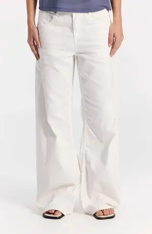 Ronen Chen Mid-rise Extra Wide-leg Jeans - White