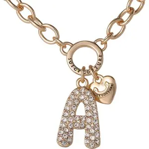 Juicy Couture Bubble Necklace With Clear Stones - Letter A