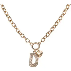 Juicy Couture Bubble Necklace With Clear Stones - Letter D