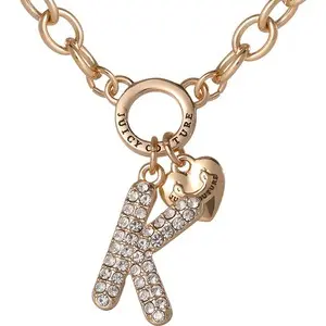 Juicy Couture Bubble Necklace With Clear Stones - Letter K