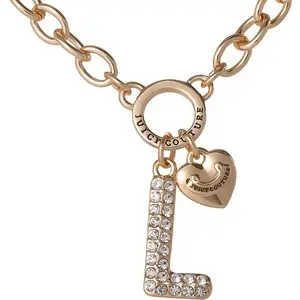 Juicy Couture Bubble Necklace With Clear Stones - Letter L