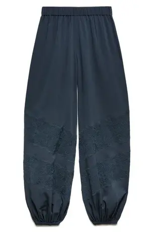 PER UNA BY M&S Lace Balloon Tie Waist Pants - Dark Slate