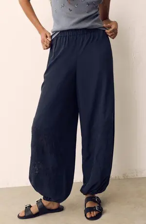 PER UNA BY M&S Lace Balloon Tie Waist Pants - Dark Slate