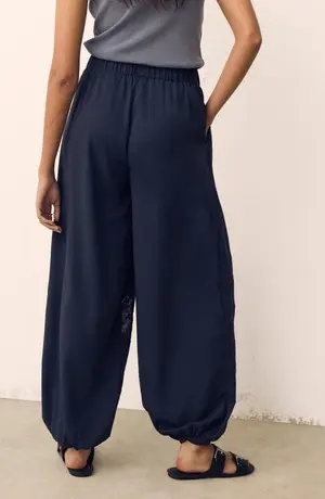 PER UNA BY M&S Lace Balloon Tie Waist Pants - Dark Slate