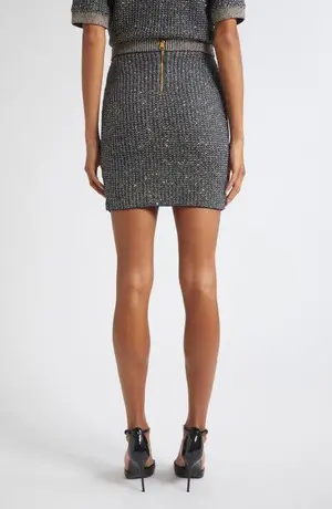 Balmain Glitter Tweed Mini Skirt