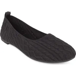 Tahari Cannes Cable Knit Ballet Flat - Black