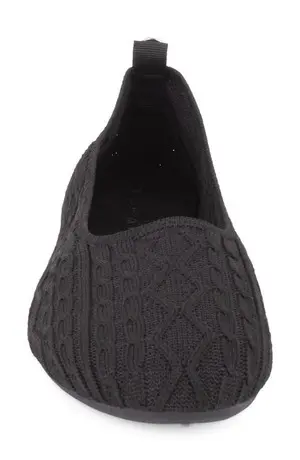 Tahari Cannes Cable Knit Ballet Flat - Black