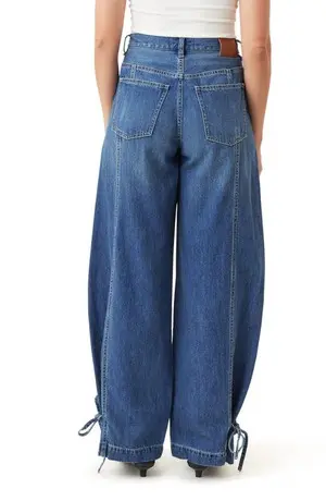 Habitual Relaxed High Waist Barrel Leg Jeans With Tie Hems