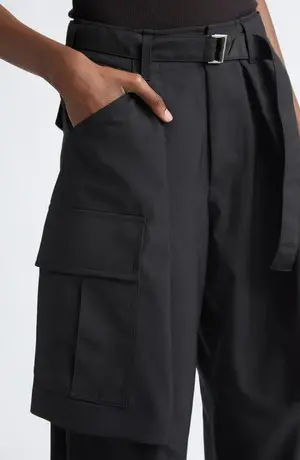 Sacai Straight Leg Cargo Overlay Suiting Pants