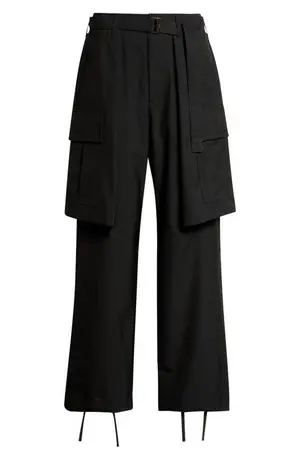 Sacai Straight Leg Cargo Overlay Suiting Pants