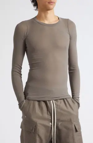 Rick Owens Rib Long Sleeve T-shirt - Dust