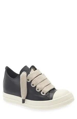 Rick Owens Jumbolace Low Top Sneaker - Black/milk/milk