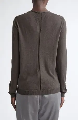 Rick Owens Plunge V-neck Wool Sweater - Dark Dust