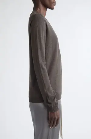 Rick Owens Plunge V-neck Wool Sweater - Dark Dust