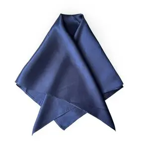 LONDON ATELIER BYPRODUCT Navy Square Silk Scarf - Blue