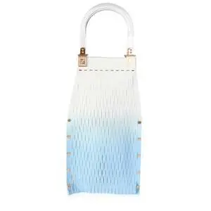 Fendi Gradient Laser Cut Patent & Suede Sunny Top Handle Bag - Blue