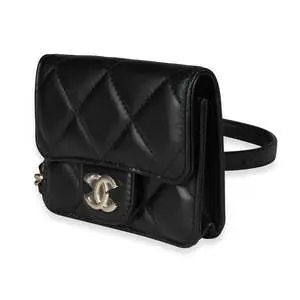 Chanel Quilted Lambskin Belt Bag - Black