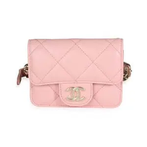 CHANEL Chanel Quilted Lambskin Mini Belt Bag With Chain