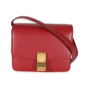 Celine Celine Smooth Calfskin Small Classic Box Bag Red