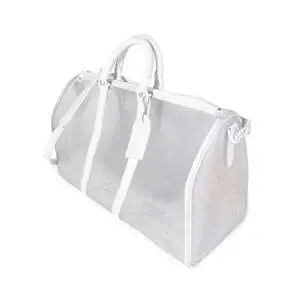 LOUIS VUITTON Keepall Bandoulière 50 Clear Epi Pvc Duffle Bag - White