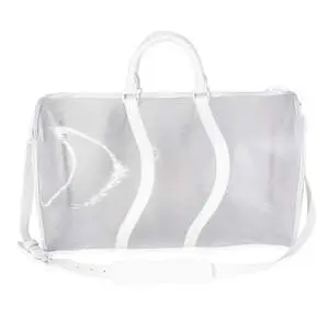 LOUIS VUITTON Keepall Bandoulière 50 Clear Epi Pvc Duffle Bag - White