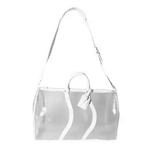 LOUIS VUITTON Keepall Bandoulière 50 Clear Epi Pvc Duffle Bag - White
