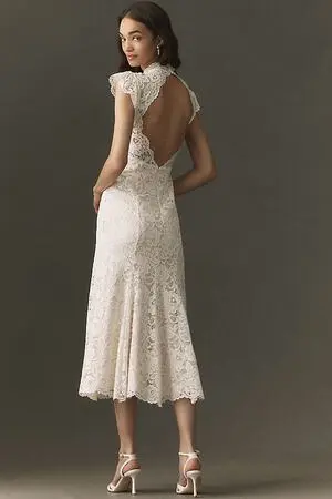 Bhldn Lace Fit-and-flare Midi Dress