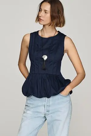 Anthropologie Bubble-hem Peplum Top - Eclipse