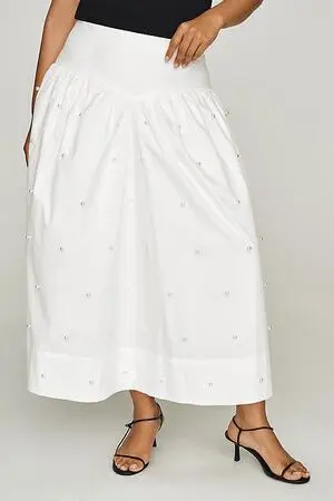 English Factory Drop-waist Embellished Skirt