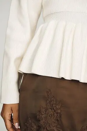 English Factory Peplum Cardigan Top