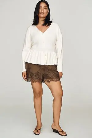 English Factory Peplum Cardigan Top