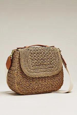 Clare V. Louis Straw Shoulder Bag - Palm