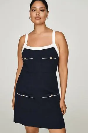 English Factory Sleeveless Mi Dress - Navy