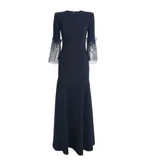 Jenny Packham Anita Embellished Cuff Maxi Dress
