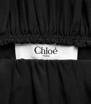 Chloé Silk Cropped Ruffle-trim Trousers