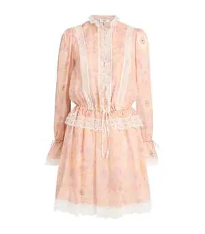 Chloé Silk-lace Floral Mini Dress - Nude