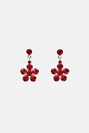 Simone Rocha Daisy Drop Earrings - Red