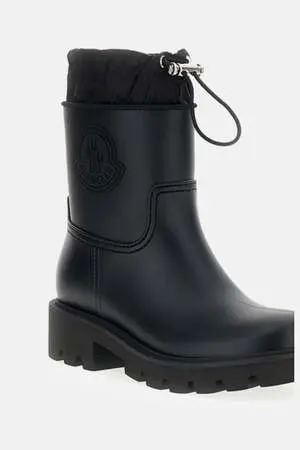 Moncler Kickstream Waterproof Pvc Rain Boots With Lug Sole - Nero