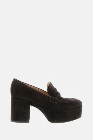 GIANVITO ROSSI Suede Platform Loafers - Marrone
