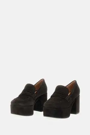 GIANVITO ROSSI Suede Platform Loafers - Marrone