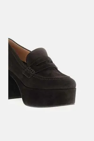 GIANVITO ROSSI Suede Platform Loafers - Marrone