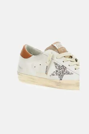 GOLDEN GOOSE Super Star Distressed Leather Sneakers - Bianco