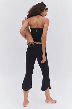Free People Epic Kick Cropped Flare Pants - Black