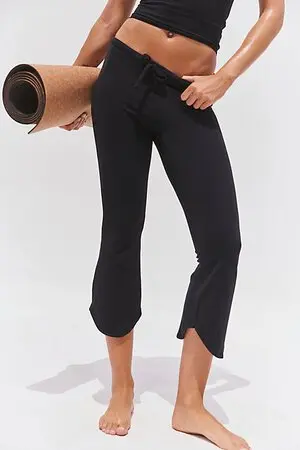 Free People Epic Kick Cropped Flare Pants - Black