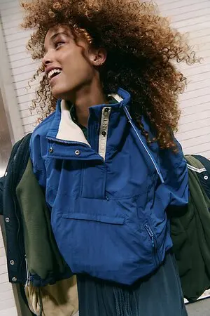 Free People Field Tripper Pullover Anorak - True Navy