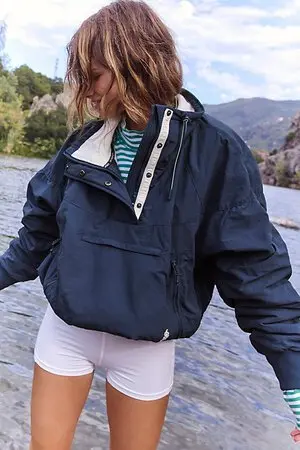 Free People Field Tripper Pullover Anorak - True Navy