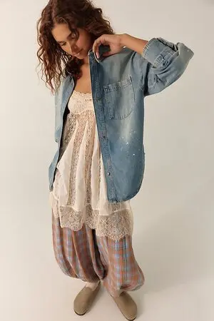 Free People We The Free Rally Cocoon Button Down Top