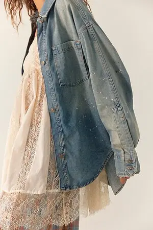 Free People We The Free Rally Cocoon Button Down Top
